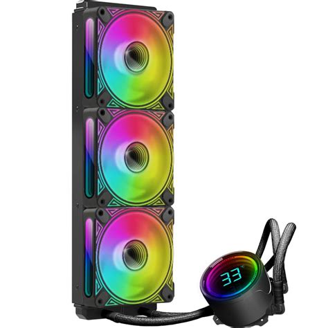 Buy T 360mm Black Argb Liquid Cpu Water Cooling With 3 X 120mm Argb Pwm Fan Temperature Display