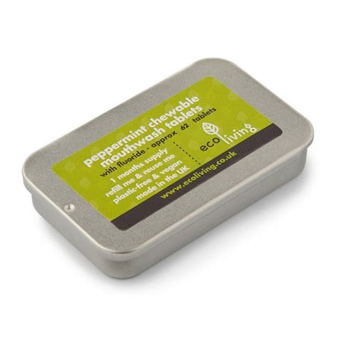 Ecoliving Chewable Fluoride Peppermint Mouthwash Tablets 1 Month