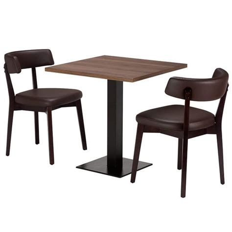 Luca Dark Brown 2 Seater Small Dining Set Tobacco Pacific Walnut Laminate Nobis Restaurant