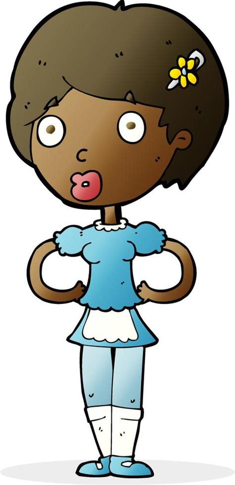 Cartoon Woman In French Maid Outfit 12276647 Vector Art At Vecteezy