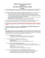 CS 36 Programming Assignment 3 Fall2020 Loops Pdf CS36 C Programming
