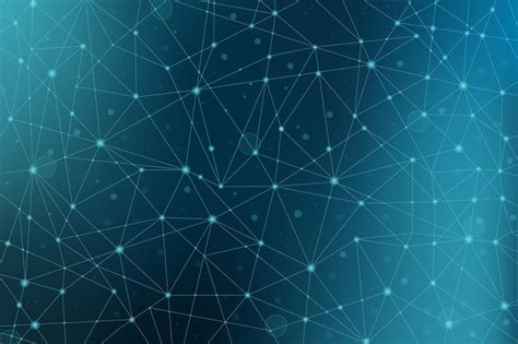 Abstract Network Of Connected Nodes And Lines On A Blue Background