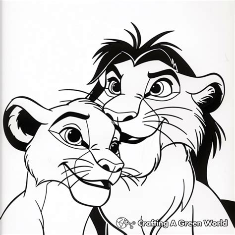 Simba And Nala Coloring Pages Free And Printable