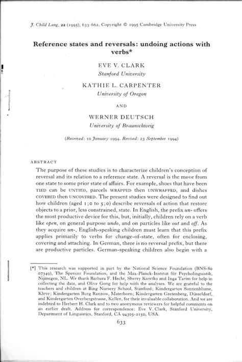 Pdf Reference States And Reversals Undoing Actions With Verbs