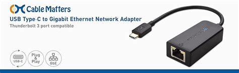 Cable Matters Plug Play Usb C To Ethernet Adapter With Pxe Mac Address Clone Thunderbolt To