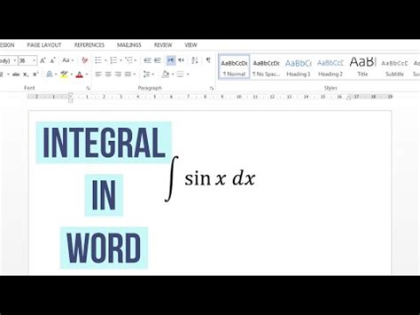 How To Type Integral In Microsoft Word How To Write Integral Symbol In Word Inserting