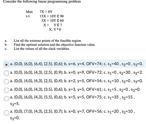 Solved Consider The Following Linear Programming Problem A Chegg