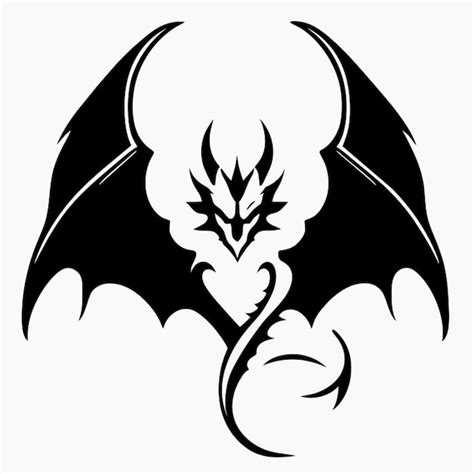 Premium Vector Hell Dragon Minimalism Vector Illustration Line Art