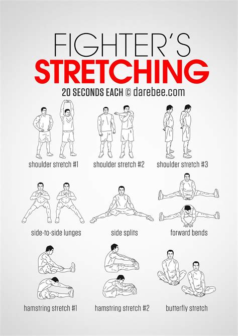 Fighters Stretching Mma Workout Martial Arts Workout Kickboxing