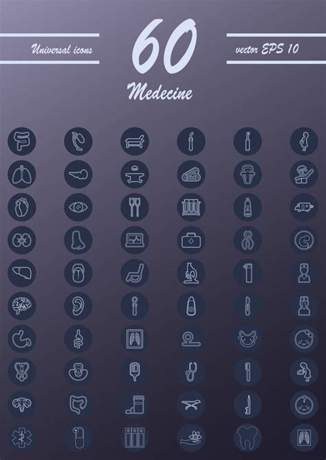 의학 및 건강 관리 얇은 아이콘 벡터 세트 Ai Eps Uidownload