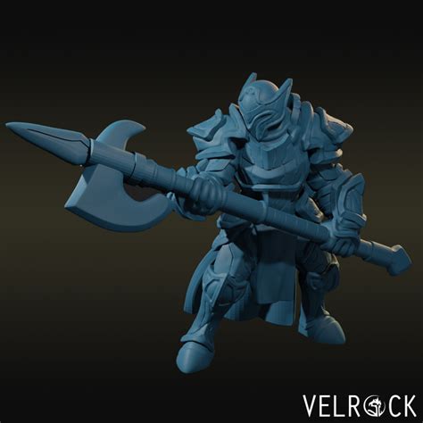 3d Printable Templar Knight With Halberd By Velrock Art Miniatures