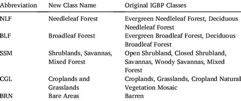 Reclassification Of Igbp Land Cover Classes Download Scientific Diagram