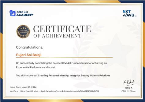 Sai Balaji Pujari On Linkedin Xpm Nxtwave Professionalgrowth