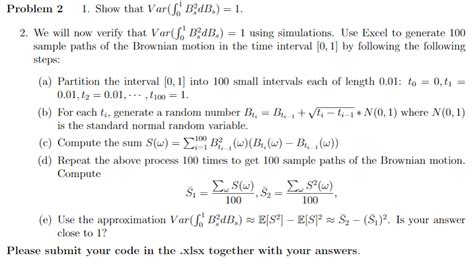 Solved Problem 2 1 Show That Var S B DB 1 2 We Will Chegg Com