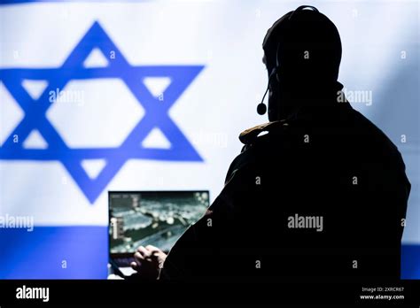 Israeli Air Defense Operator Using Radar Detecting Missile Attacks And Conducting Space