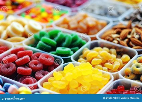 A Colorful Showcase Of Delicious Sweets At The Vibrant Candy Store Counter Stock Illustration
