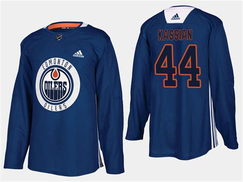 Edmonton Oilers 44 Zack Kassian Home Adidas Practice Player Royal