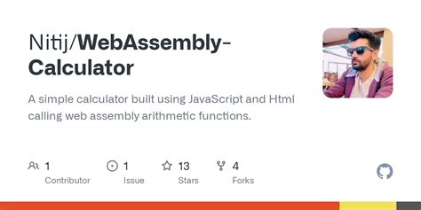 github nitij webassembly calculator a simple calculator built using