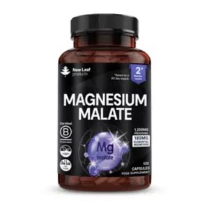 New Leaf Magnesium Supplements 1000mg Magnesium Malate 120 Capsules