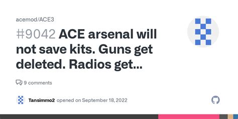 ACE Arsenal Will Not Save Kits Guns Get Deleted Radios Get Deleted