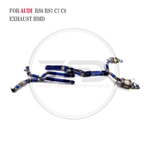 Titanium Alloy Exhaust Pipe Manifold Downpipe For Audi S6 S7 S8 Auto
