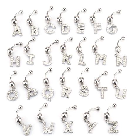 Belly Button Rings With Letters
