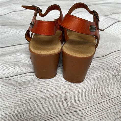 Vintage Gh Bass Sunjuns Brown Wedge Ankle Strap Depop