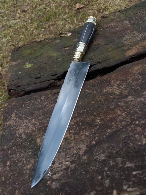 Facas Coqueiro Faca Em Aço Carbono Fosfatizada Com Cabo De Alpaca E Madeira Ref 209 Afm