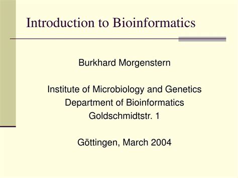 PPT Introduction To Bioinformatics PowerPoint Presentation Free Download ID 5138320