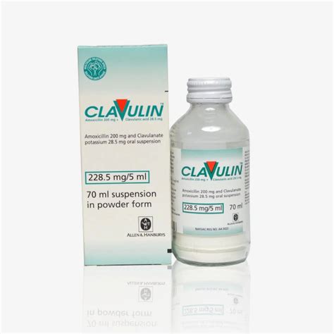 Clavulin Oral Suspension 228mg5ml 70ml Hemlock Pharmacy