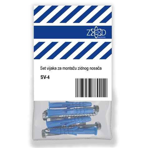 Zed Electronic Set Vijaka Za Montažu Zidnog Nosača 4 Sarafa U Pak Sv 4