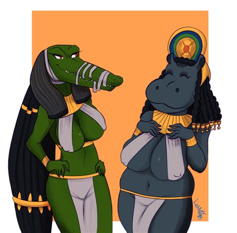 Rule 34 2girls Ammit Ammit Moon Knight Anthro Anthro Only Big Breasts Deity Egyptian