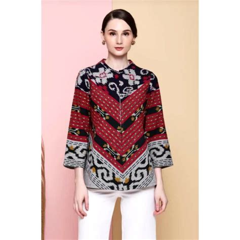 Jual Blouse Tenun Atasan Wanita Kb015 Shopee Indonesia