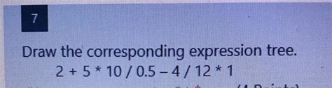 Solved Draw The Corresponding Expression Tree