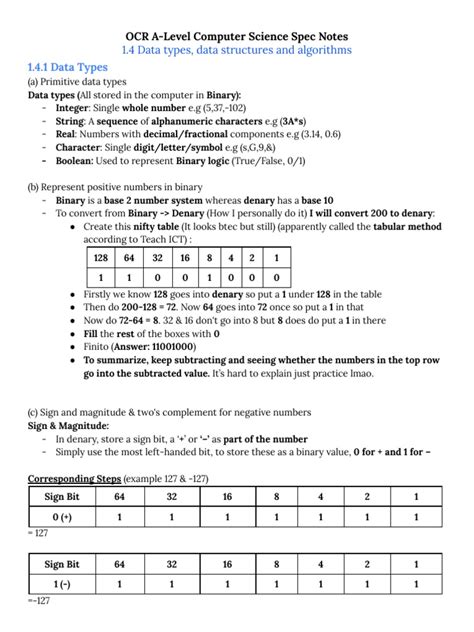 ocr a level computer science spec notes 1 4 summarized pdf queue