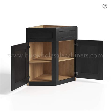 Charcoal Black Shaker Base End Corner Cabinet Bwc