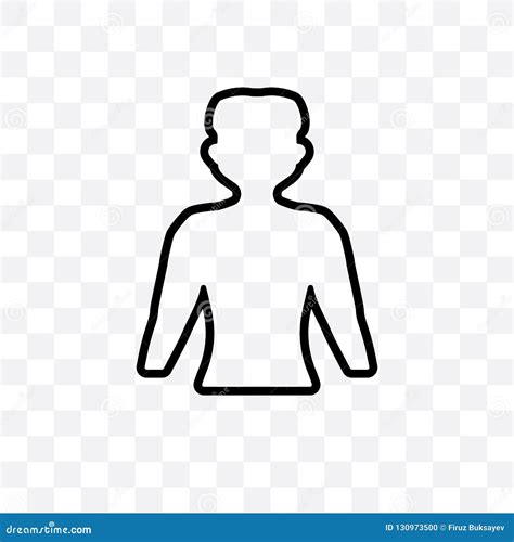Human Body Standing Black Vector Linear Icon Isolated On Transparent