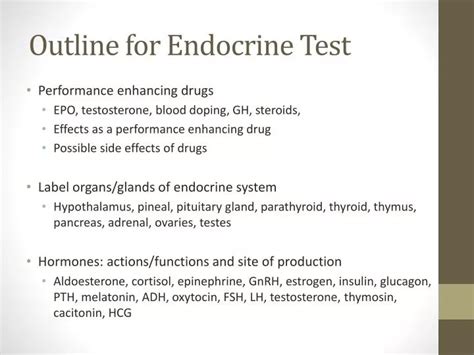 Ppt Outline For Endocrine Test Powerpoint Presentation Free Download