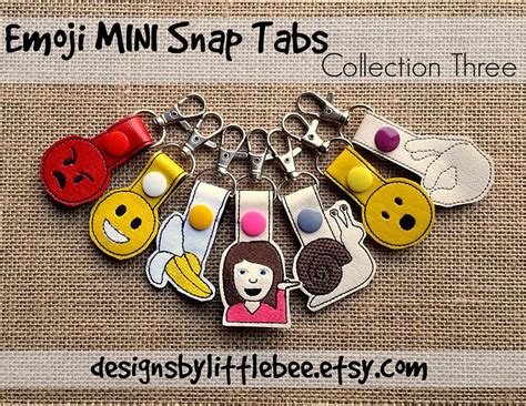 Emoji Mini Snap Tab Collection Three Designs By Little Bee