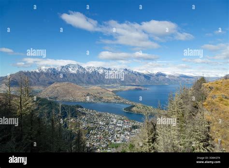 Looking Over Queenstown And Lake Wakatipu From The Tiki Trail To A