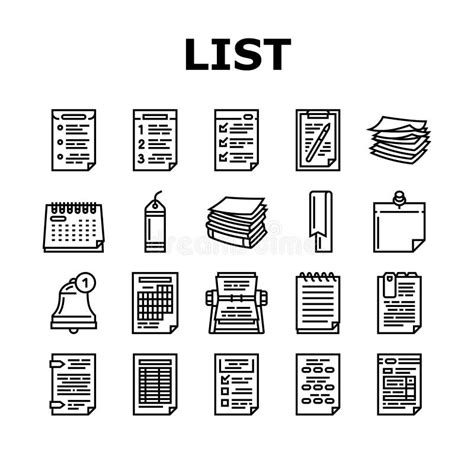 List Check Document Tick Icons Set Vector Stock Vector Illustration Of Control Checklist
