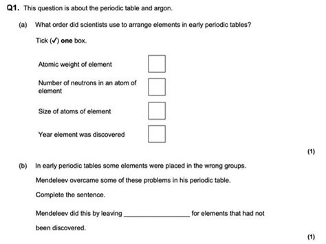 Combined Chemistry Foundation Paper 1 Assessment Mark Scheme