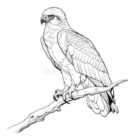 Página De Color De Esquema De Osprey Para Niños Stock de ilustración