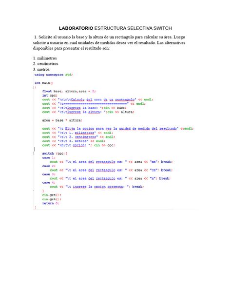 Laboratorio Estructura Selectiva Switch 2024 Pdf