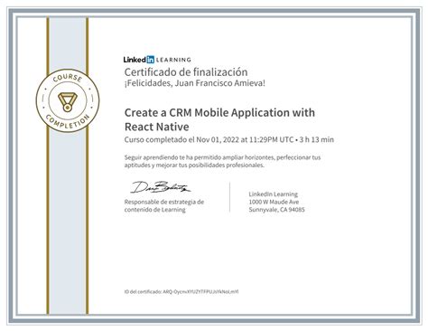Juan Francisco Amieva On Linkedin Certificate Of Completion