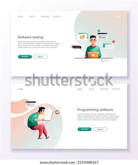 Programming Concept Web Engineer Work Vector Stock Vector Royalty Free