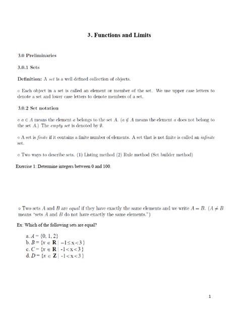 functions and limits handout pdf function mathematics