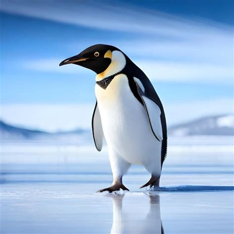Premium Ai Image Penguin Waddling Across The Ice