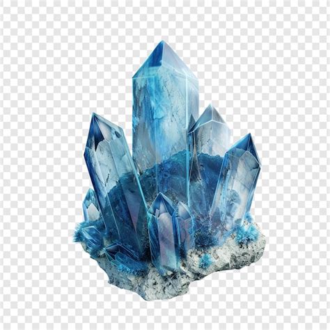 Blue Crystal Cluster Premium Ai Generated Psd