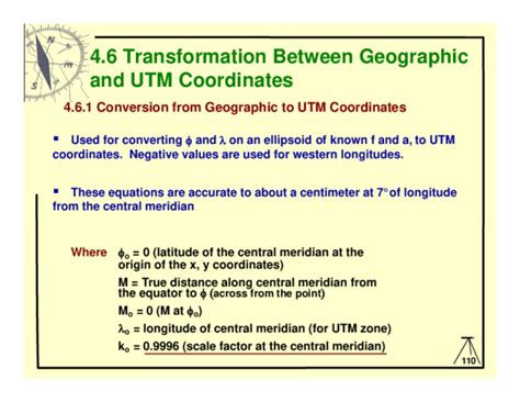 Pdf 46 Transformation Between Geographic And Utm Coordinates 461 Conversion From Geographic
